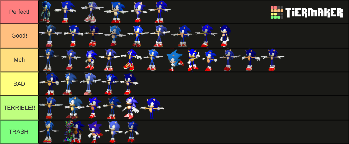 Sonic Model Tier List (Community Rankings) - TierMaker