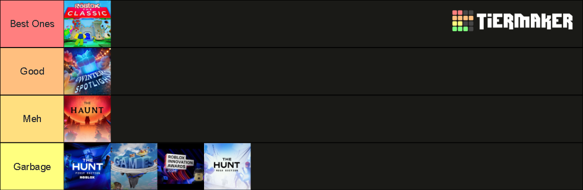 Roblox Events (2024-present) Tier List (Community Rankings) - TierMaker