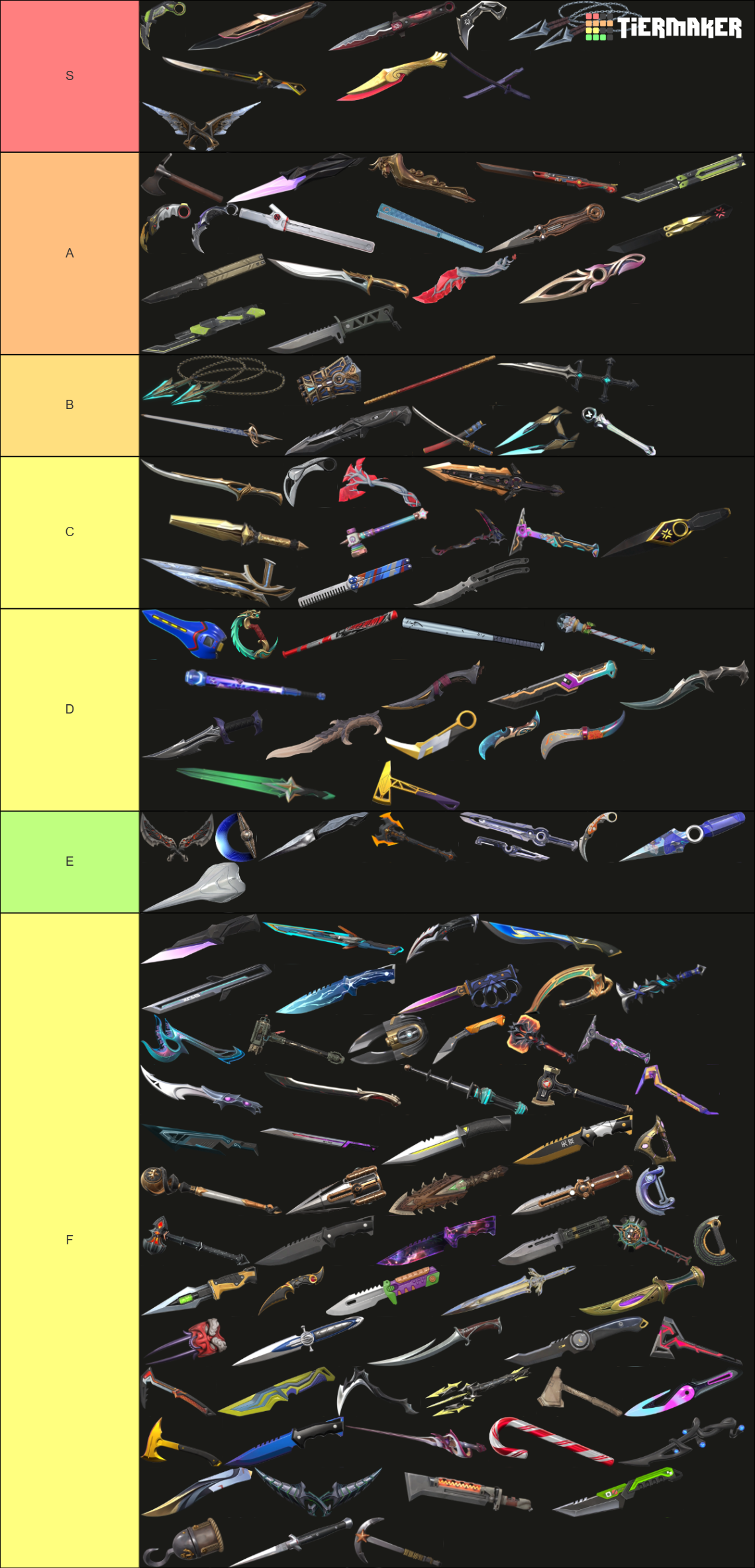 Valorant Melee / Knife Skins (April 2025) Tier List (Community Rankings ...