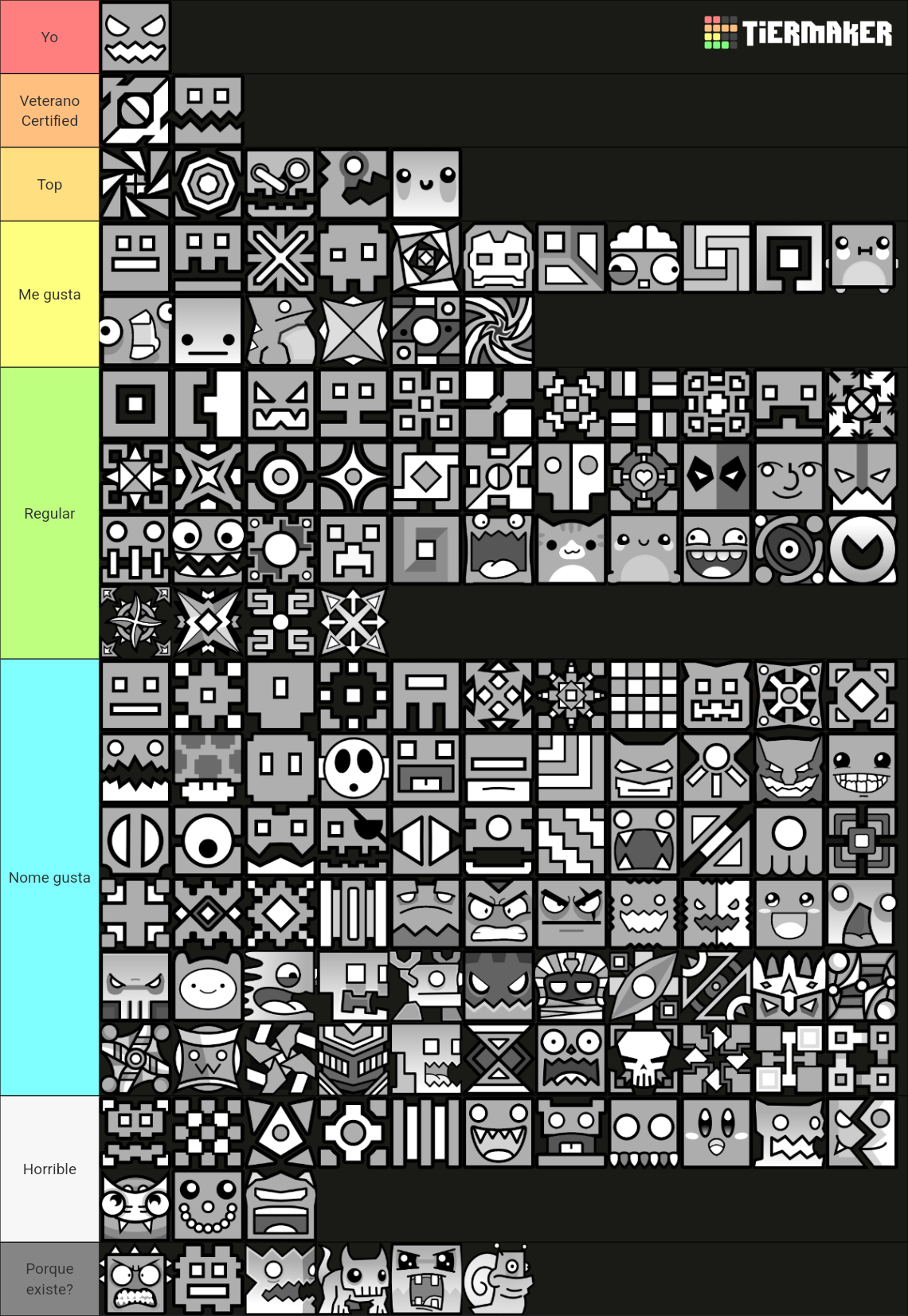 Geometry Dash Cubes Tier List (Community Rankings) - TierMaker