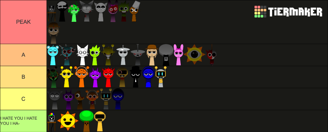 Sprunki Tier List (Community Rankings) - TierMaker