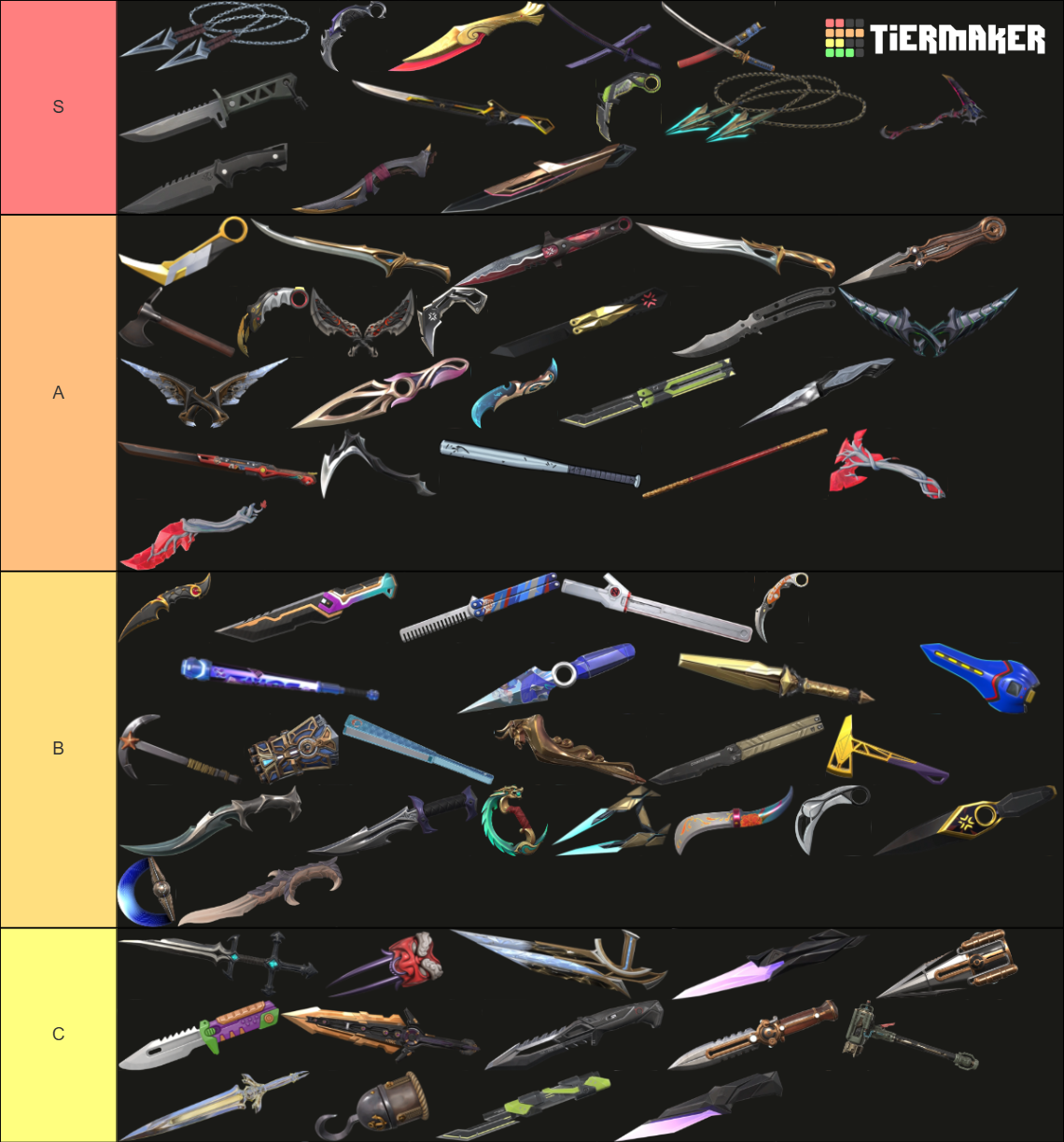 Valorant Melee / Knife Skins (April 2025) Tier List (Community Rankings ...