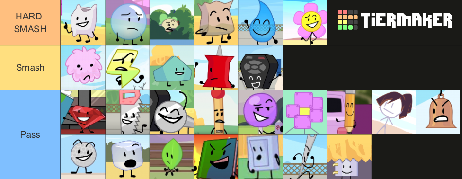 BFDI Smash or Pass Tier List (Community Rankings) - TierMaker