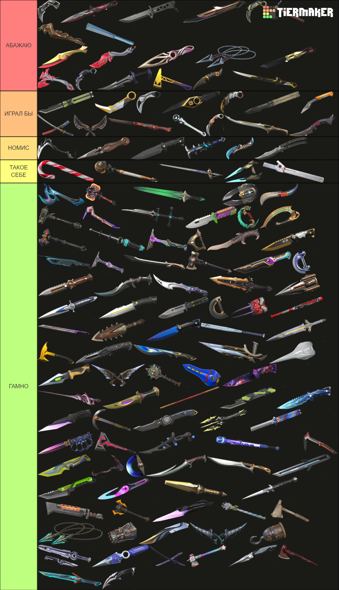 Valorant Melee / Knife Skins (April 2025) Tier List (Community Rankings ...