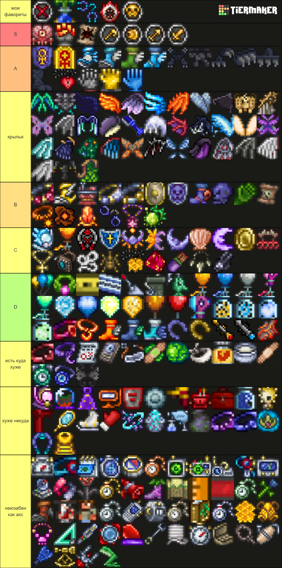 All terraria accessories Tier List (Community Rankings) - TierMaker