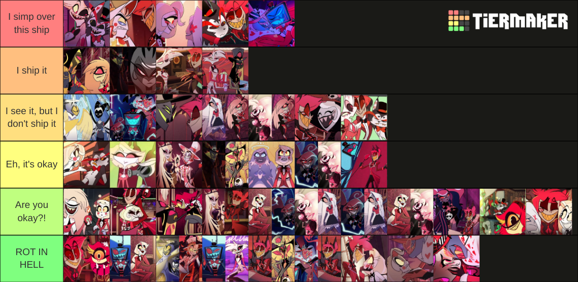All Hazbin Hotel Ships Tier List (Community Rankings) - TierMaker