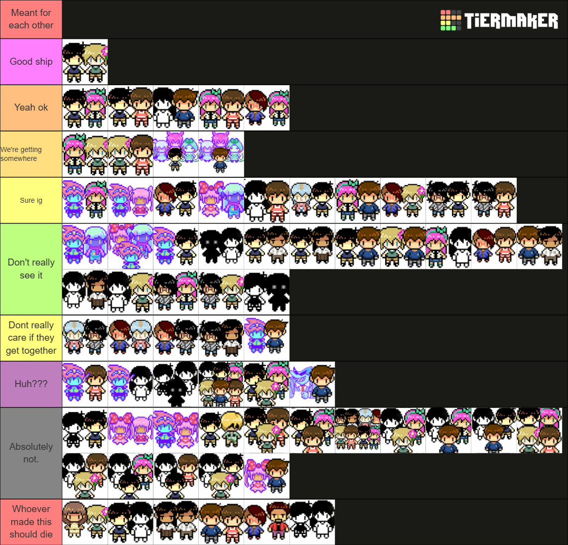 All OMORI ships (69 total) Tier List (Community Rankings) - TierMaker