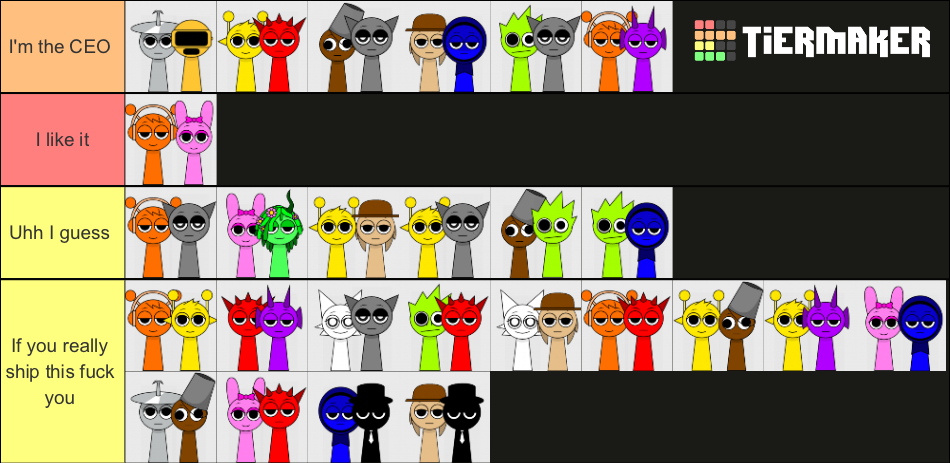 Sprunki Ship Tierlist Tier List (Community Rankings) - TierMaker