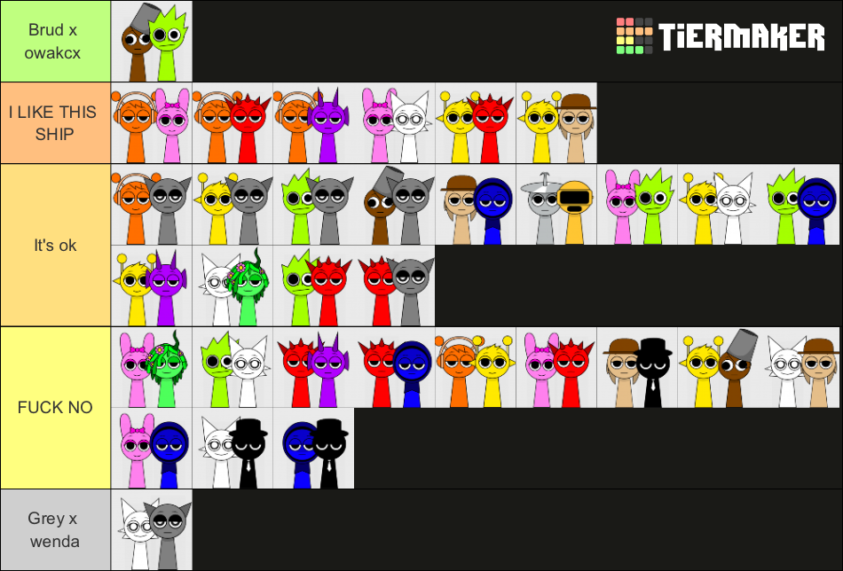 Sprunki Ship Tierlist Tier List (Community Rankings) - TierMaker