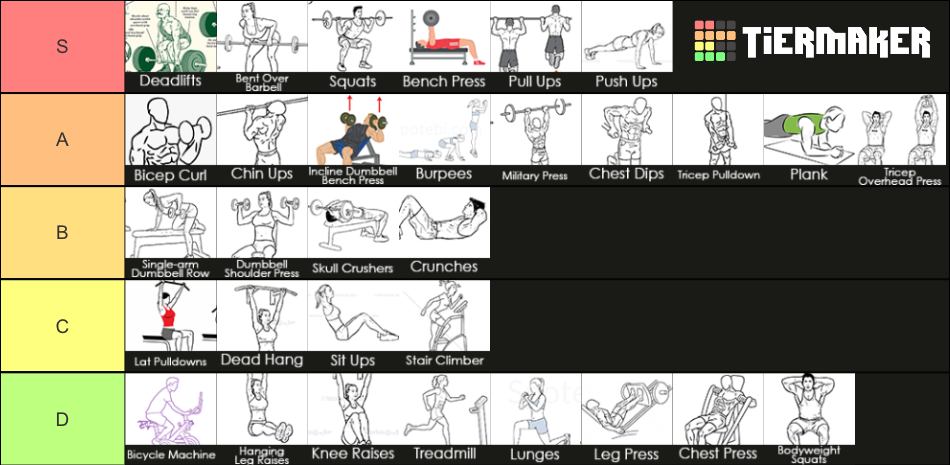Exercises Tier List (Community Rankings) - TierMaker