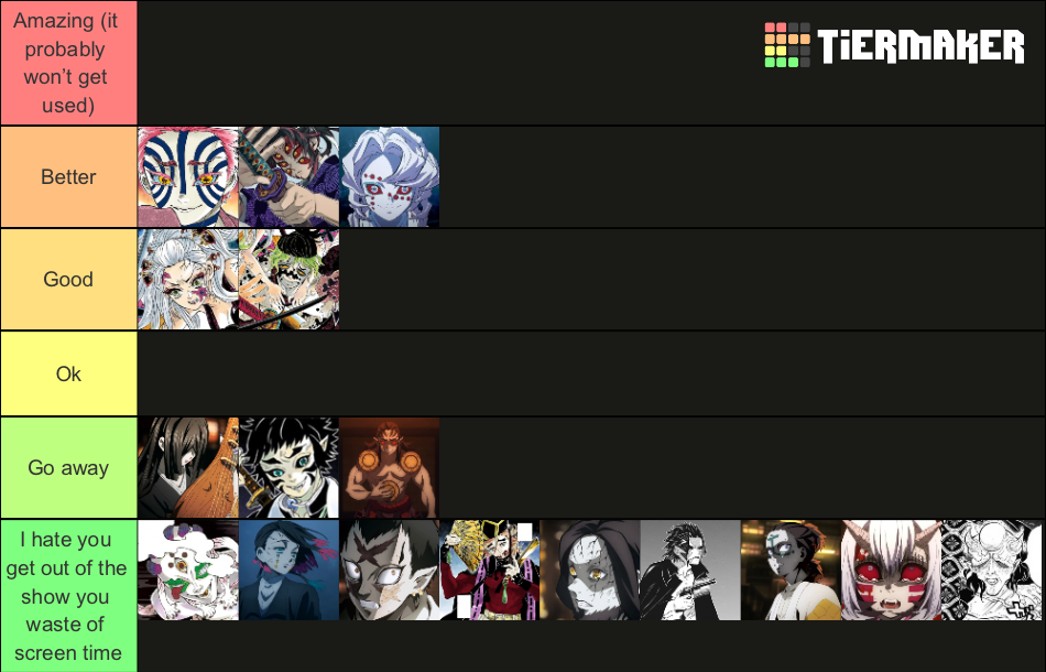 Twelve Kizuki Demon Moons (Demon Slayer KnY) Tier List (Community Rankings) - TierMaker