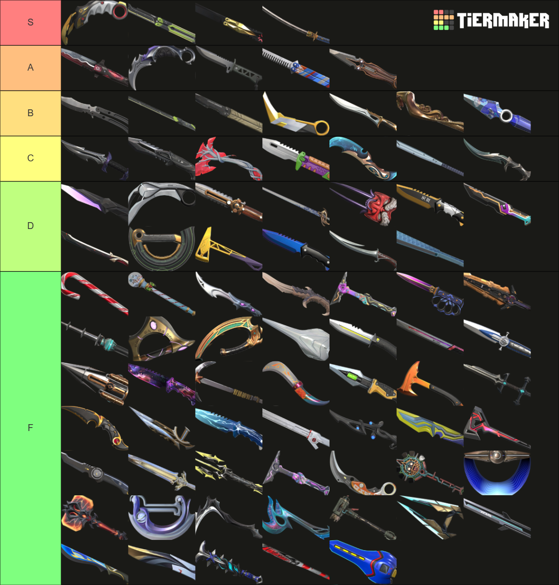 Valorant Knife Skins (June 2023) Tier List (Community Rankings) - TierMaker