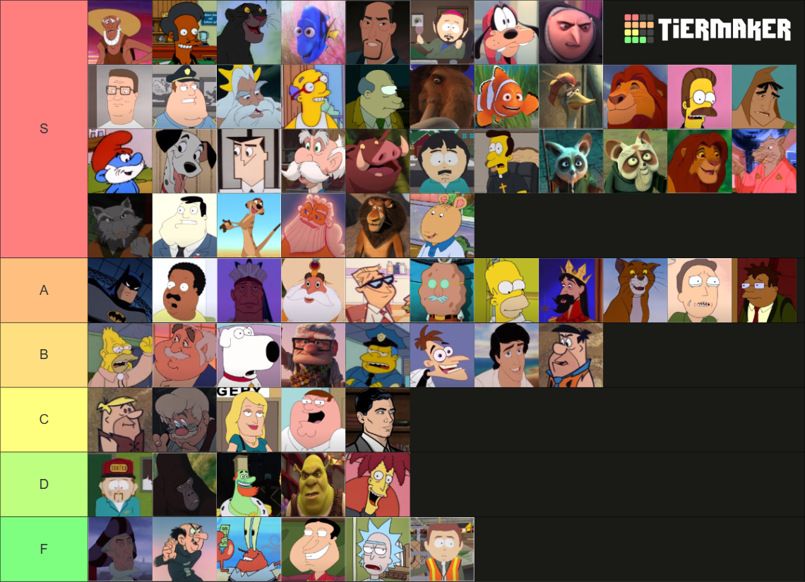Cartoon Fathers (+200) Tier List (Community Rankings) - TierMaker
