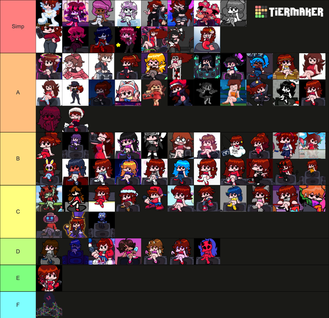 Best Friday Night Funkin' Girlfriend Design Tier List (Community ...