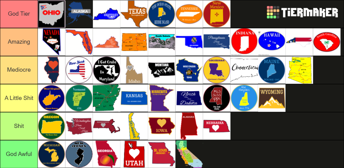 U.S. States Tier List (Community Rankings) - TierMaker