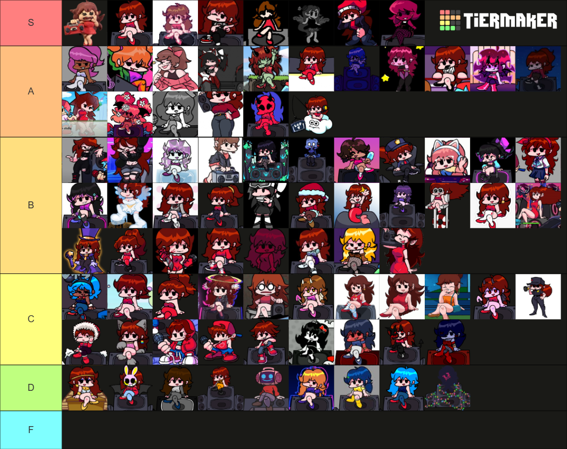 Best Friday Night Funkin' Girlfriend Design Tier List (Community ...