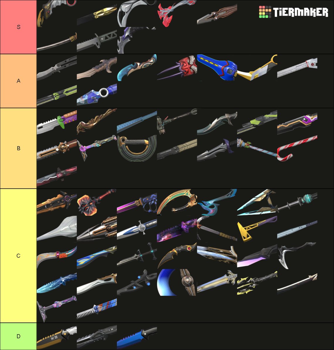 ALL VALORANT MELEES / KNIVES (up to 6/4/2023) Tier List (Community ...