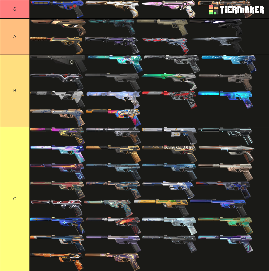 Valorant Ghost Skins (May 2025) Tier List (Community Rankings) - TierMaker