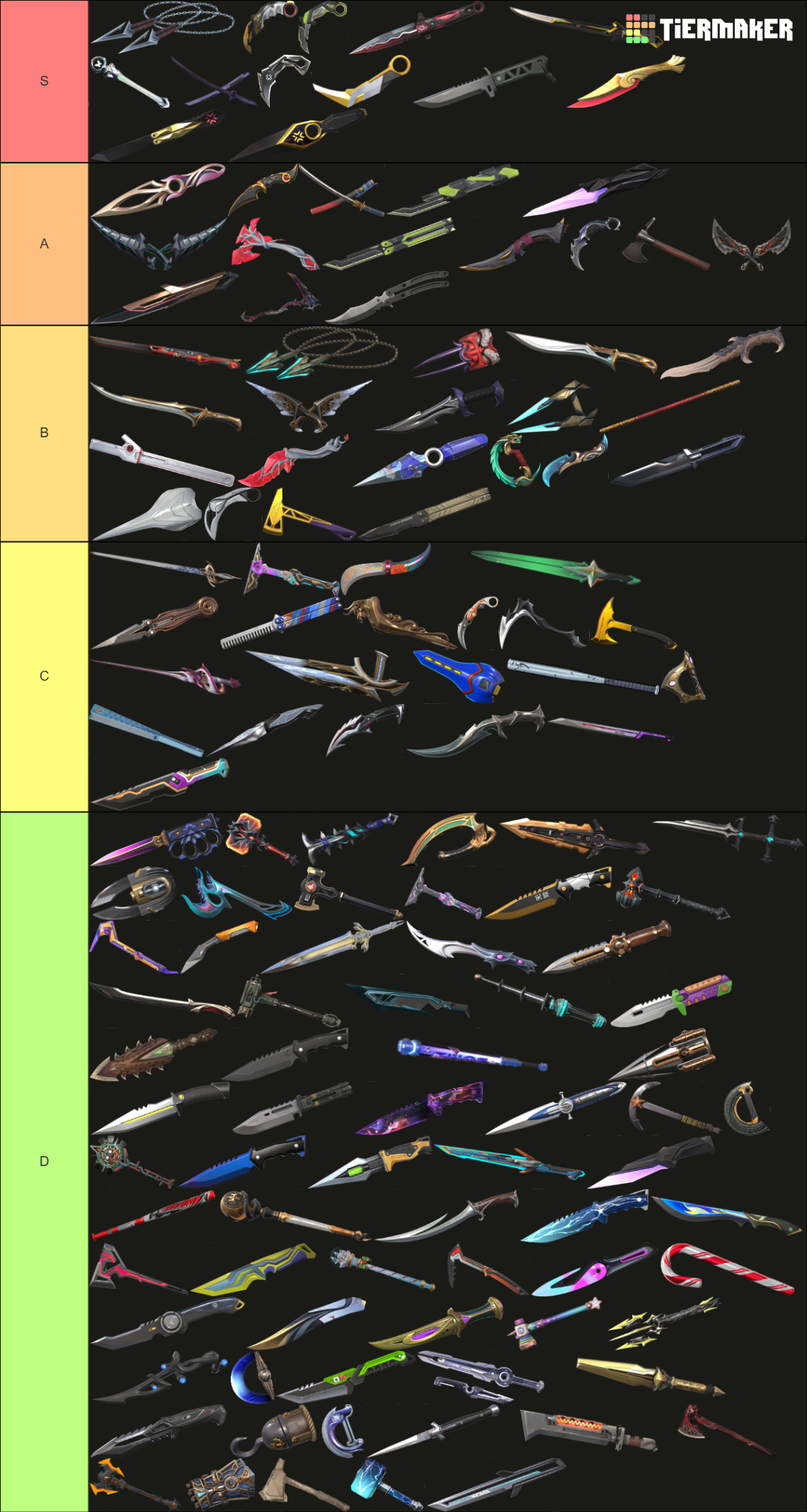 Valorant Melee / Knife Skins (April 2025) Tier List (Community Rankings ...