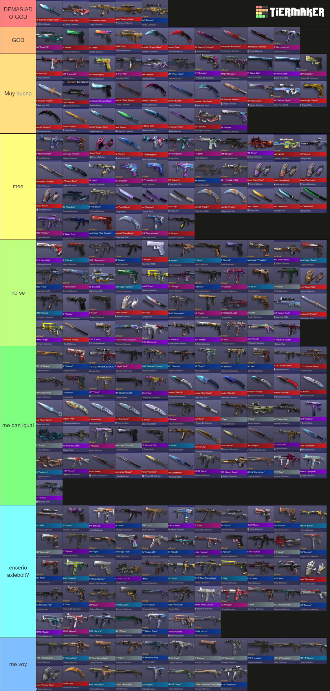 Skins Standoff 2 Tier List (Community Rankings) - TierMaker