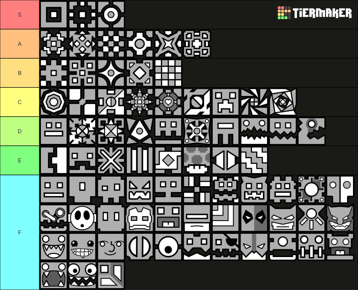 Geometry Dash Cubes Tier List (Community Rankings) - TierMaker
