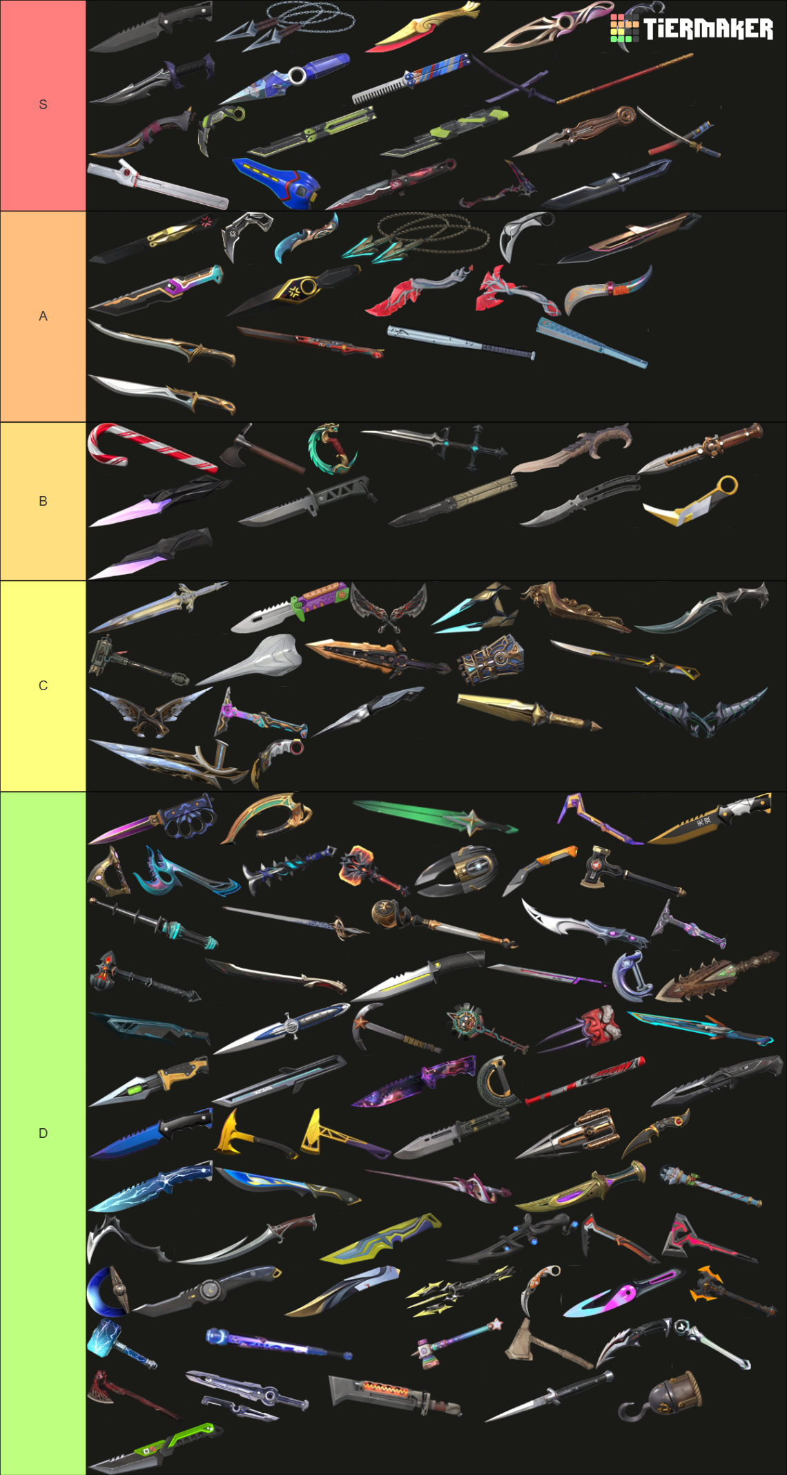 Valorant Melee / Knife Skins (April 2025) Tier List (Community Rankings ...