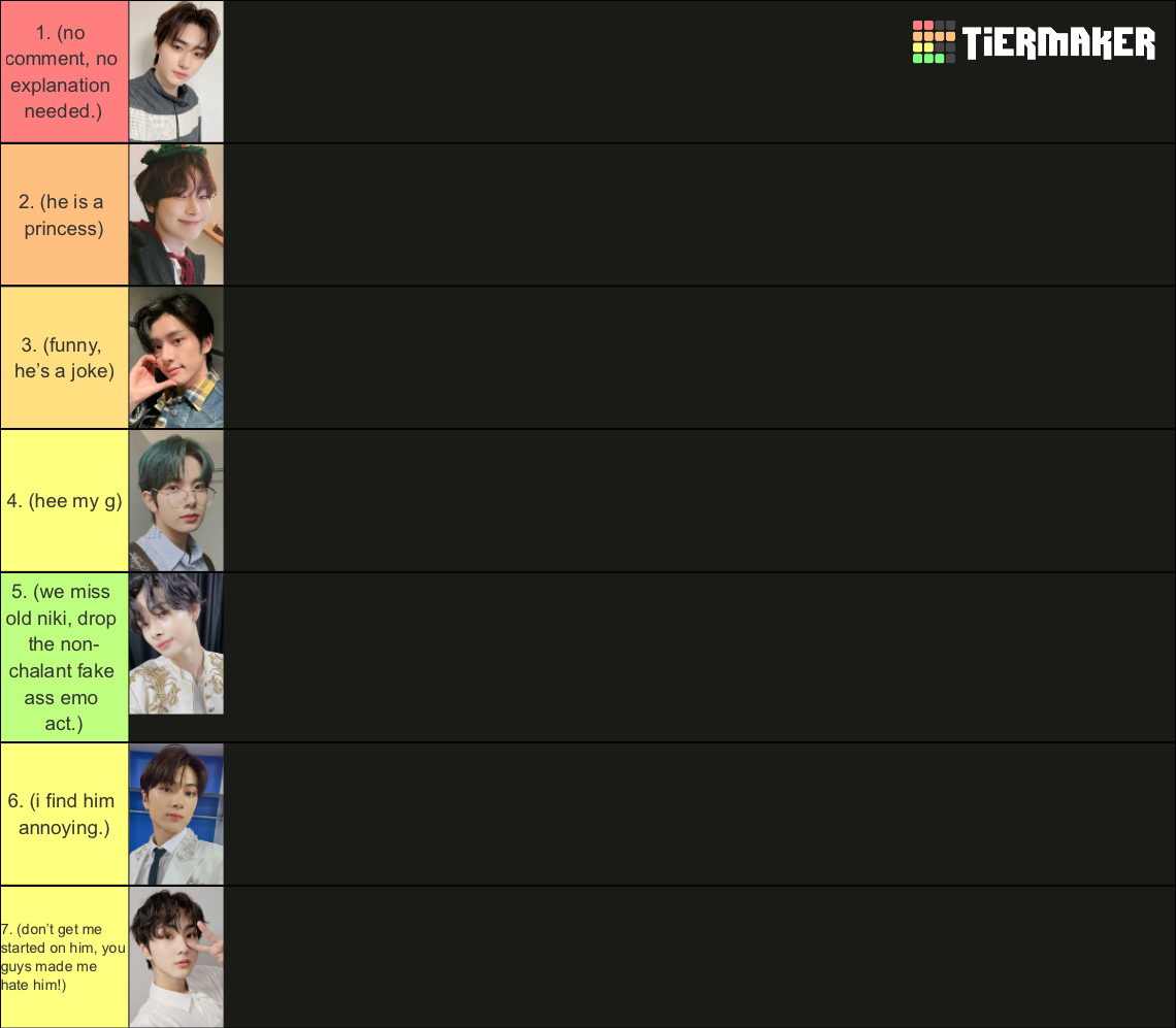 enhypen members Tier List (Community Rankings) - TierMaker
