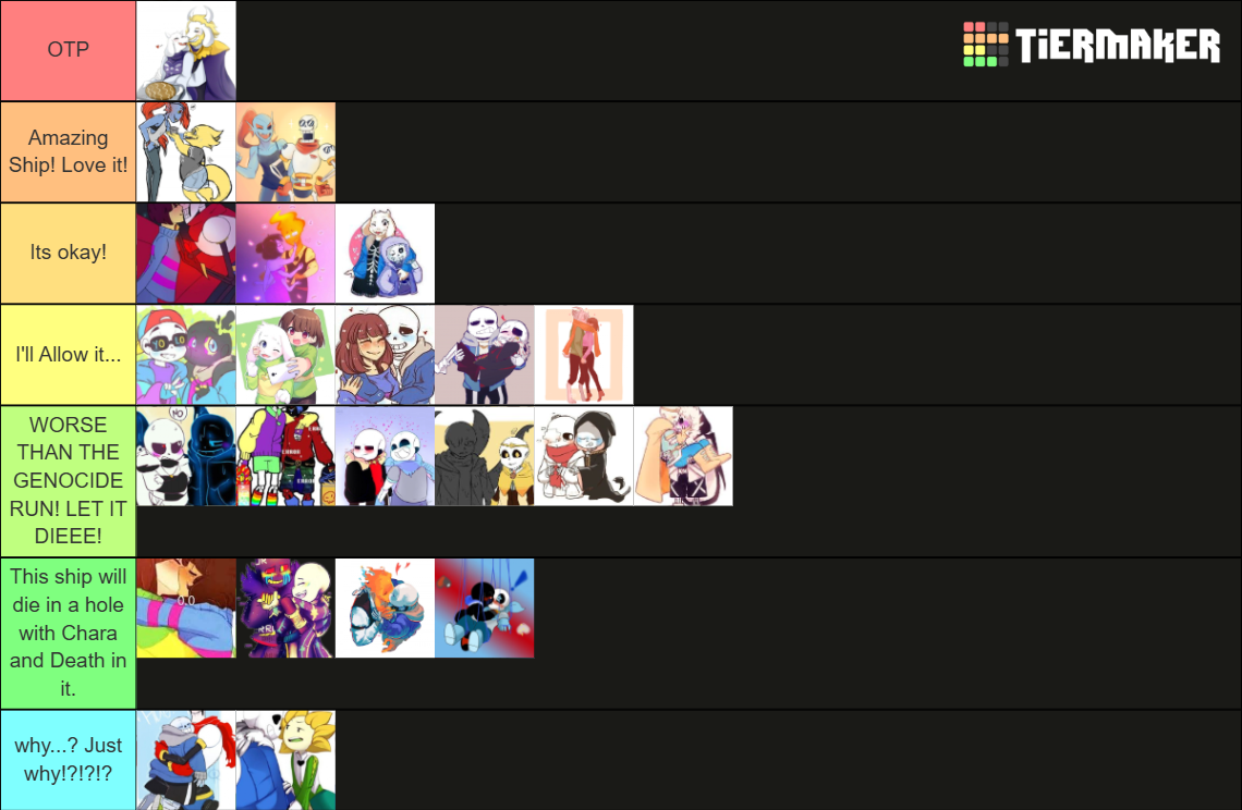 Undertale Ships Tier List (Community Rankings) - TierMaker