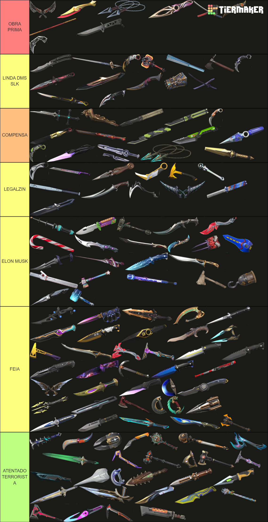 Valorant Melee / Knife Skins (April 2025) Tier List (Community Rankings ...