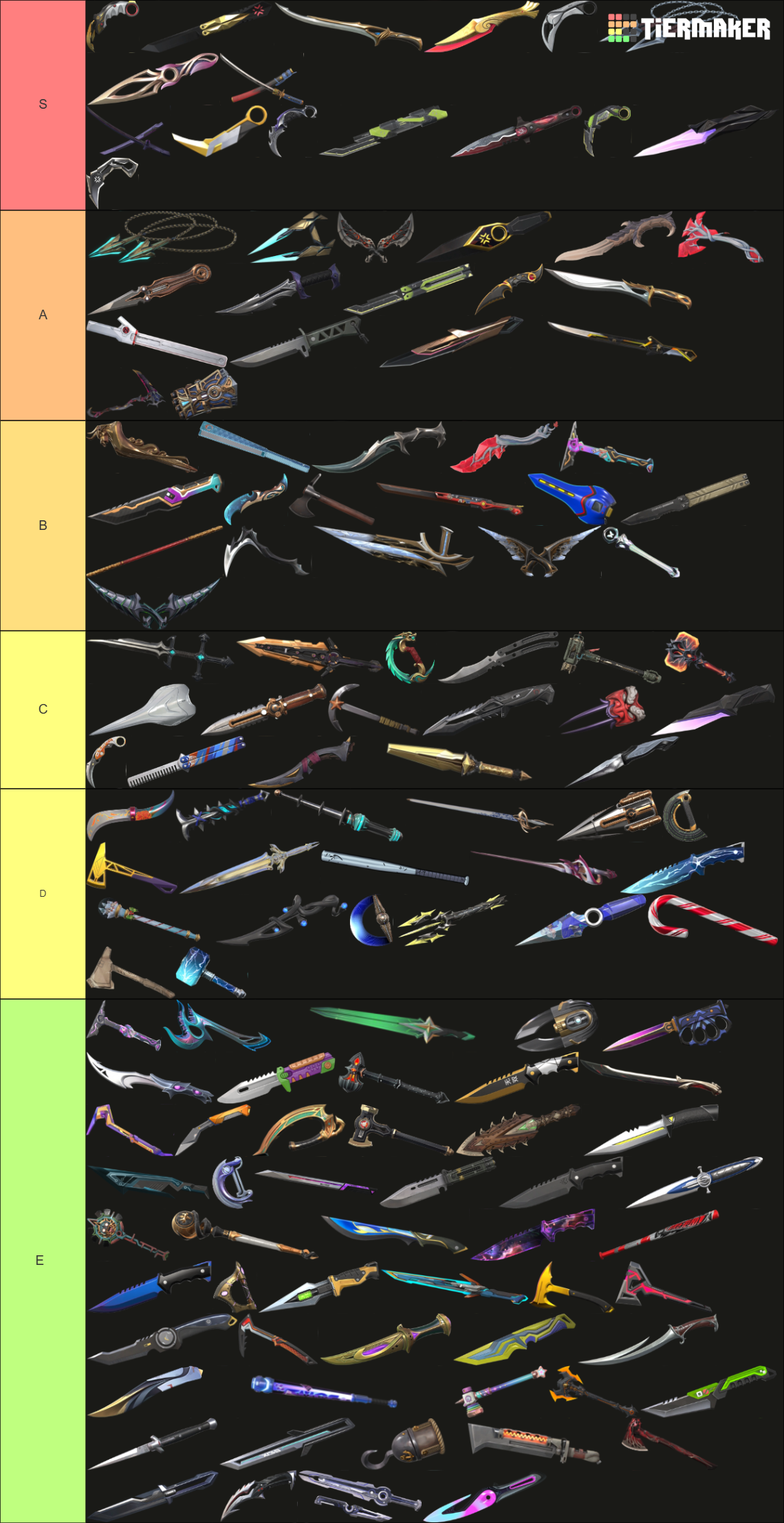 Valorant Melee / Knife Skins (April 2025) Tier List (Community Rankings ...
