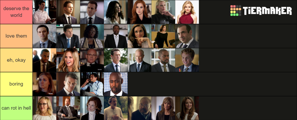 Suits characters Tier List (Community Rankings) - TierMaker