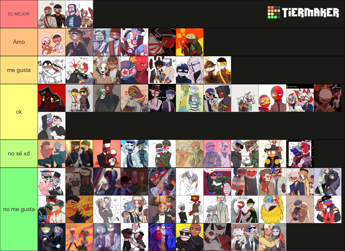 Countryhumans ship Tier List (Community Rankings) - TierMaker
