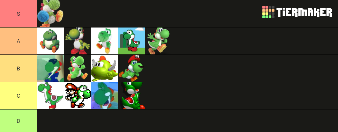 Yoshi Designs Tier List (Community Rankings) - TierMaker