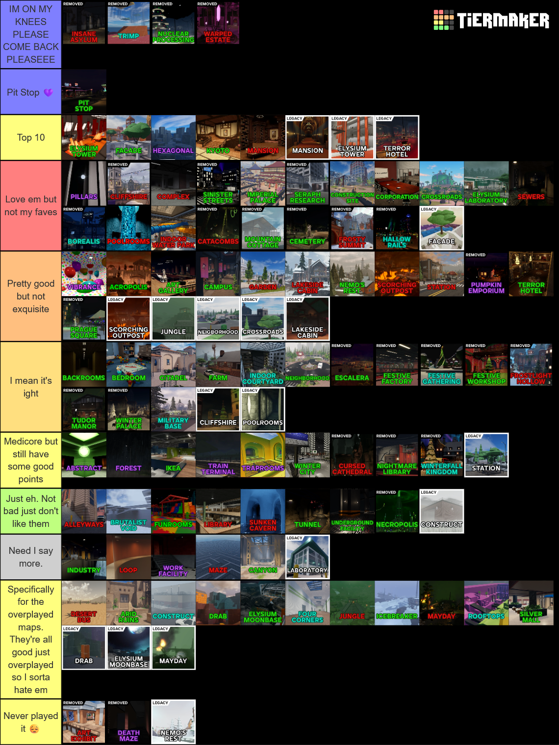 Evade - All Maps (May 2025) Tier List (Community Rankings) - TierMaker