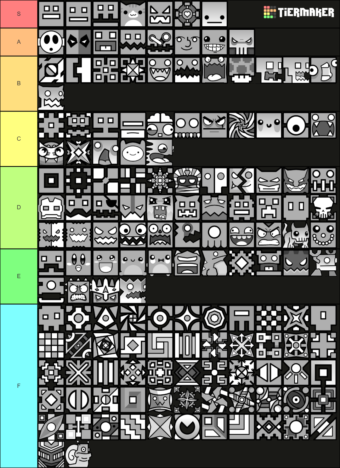 Geometry Dash Cubes Tier List (Community Rankings) - TierMaker