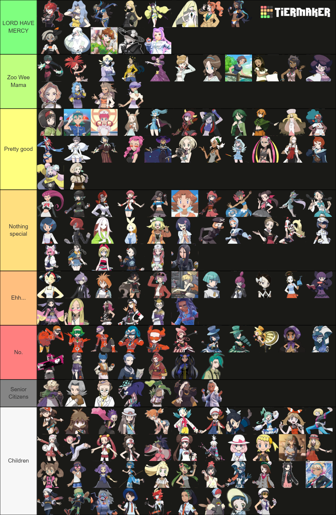 Pokemon Girls (Gen 1-9) Tier List (Community Rankings) - TierMaker