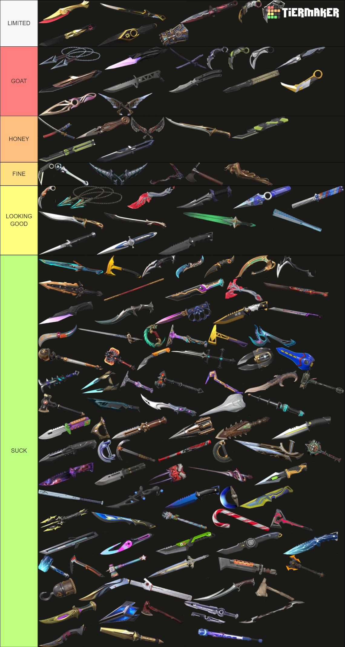 Valorant Melee / Knife Skins (May 2025) Tier List (Community Rankings ...