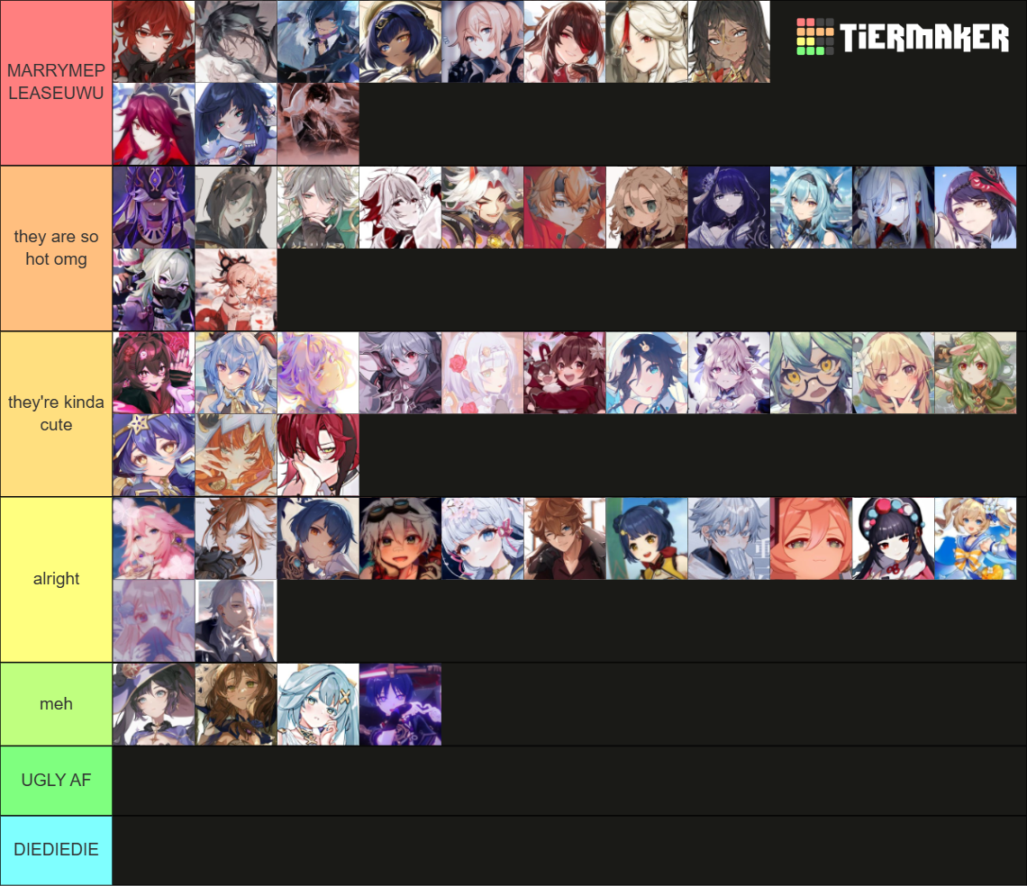 rate genshin characters! (simp addition) (3.4) Tier List (Community ...