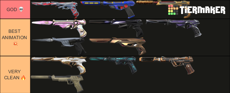 Valorant Ghost Skins (May 2025) Tier List (Community Rankings) - TierMaker