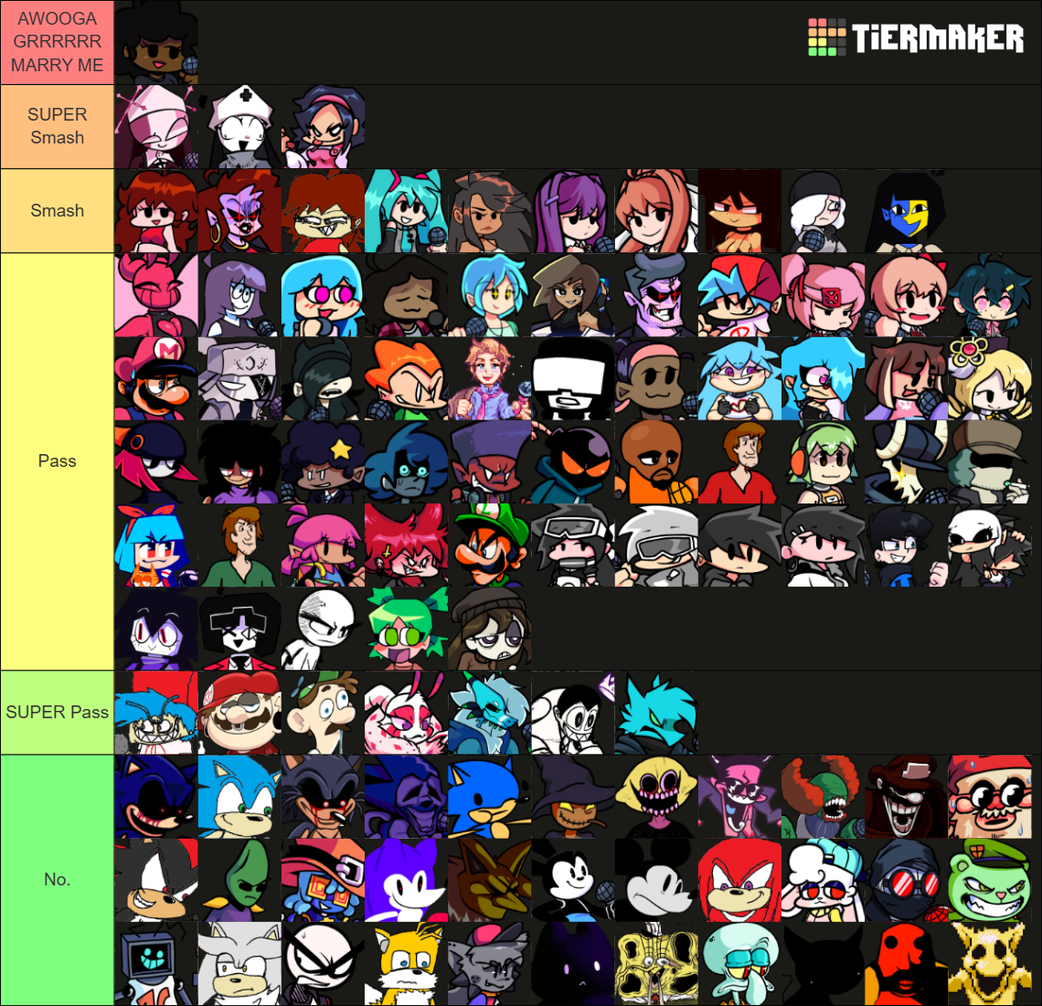 FNF Semi-Ultimate Smash Or Pass Tier List (Community Rankings) - TierMaker