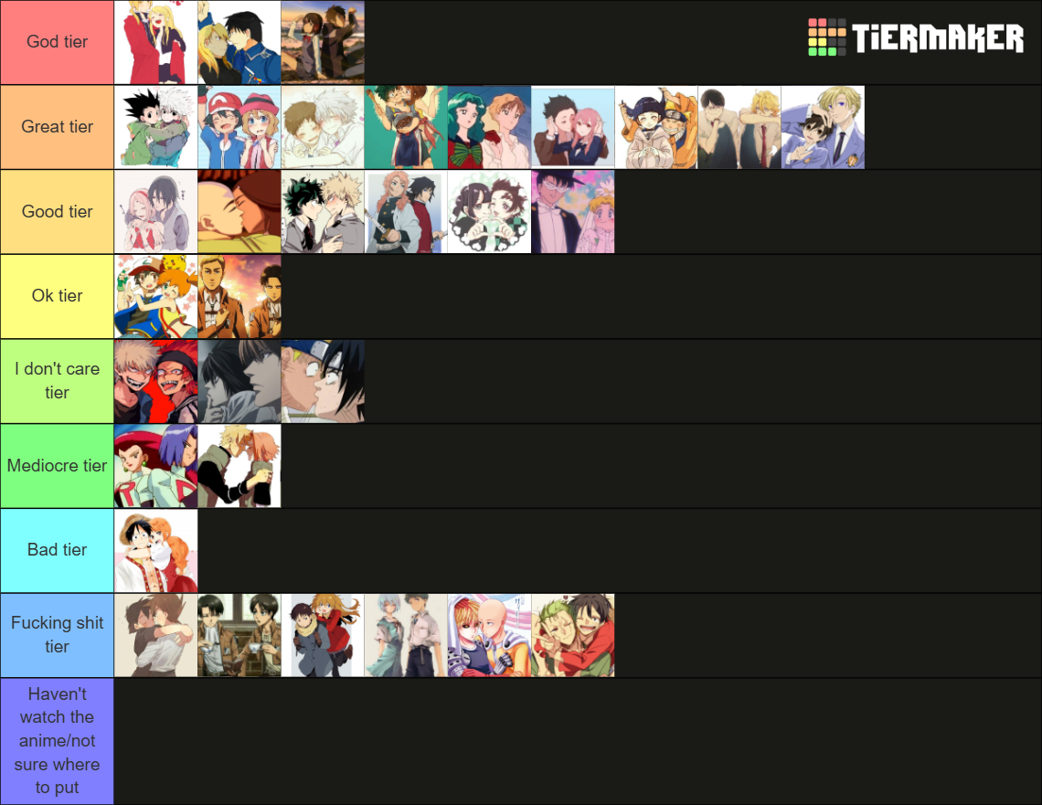 Anime ships Tier List (Community Rankings) - TierMaker