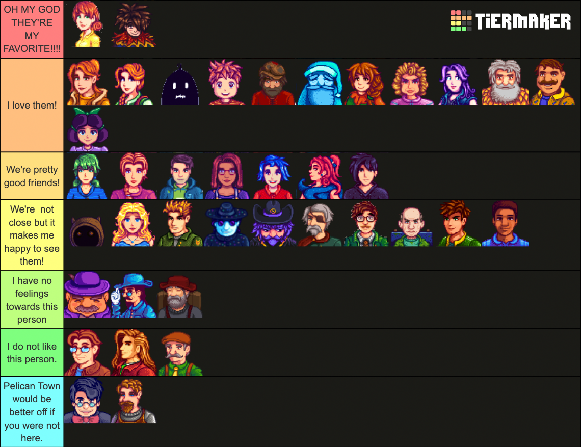 Stardew Valley Characters Tier List (Community Rankings) - TierMaker
