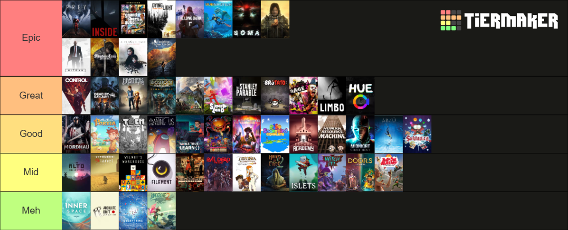 Free Games from Epic Games Store Tier List (Community Rankings) - TierMaker