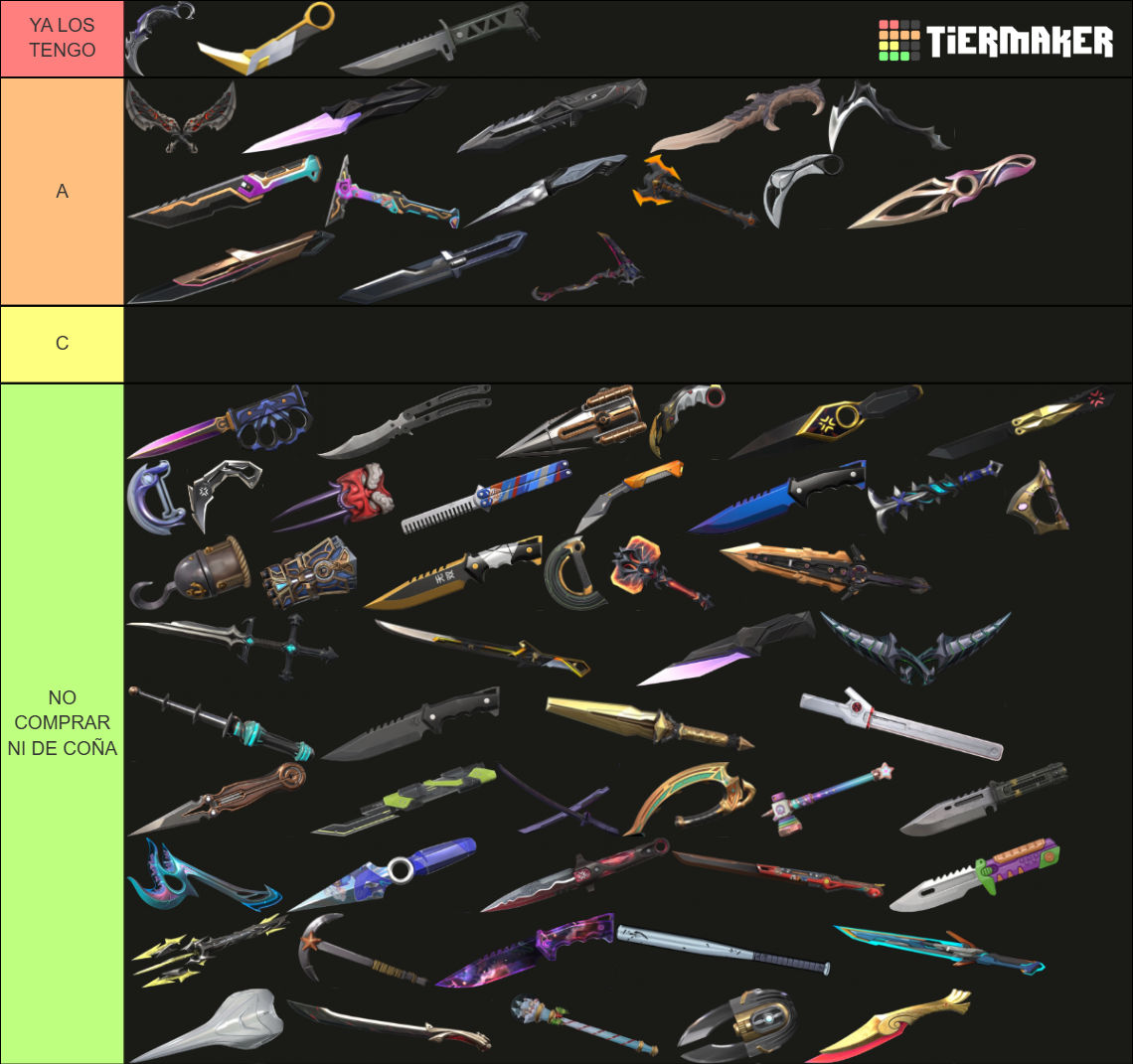 Valorant Melee / Knife Skins (May 2025) Tier List (Community Rankings ...