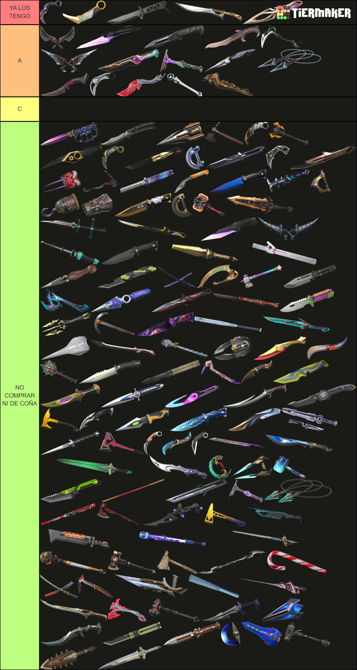 Valorant Melee / Knife Skins (May 2025) Tier List (Community Rankings ...