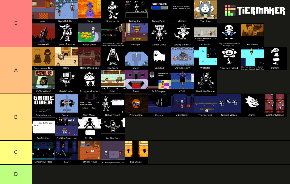 Undertale OST/Songs Tier List (Community Rankings) - TierMaker