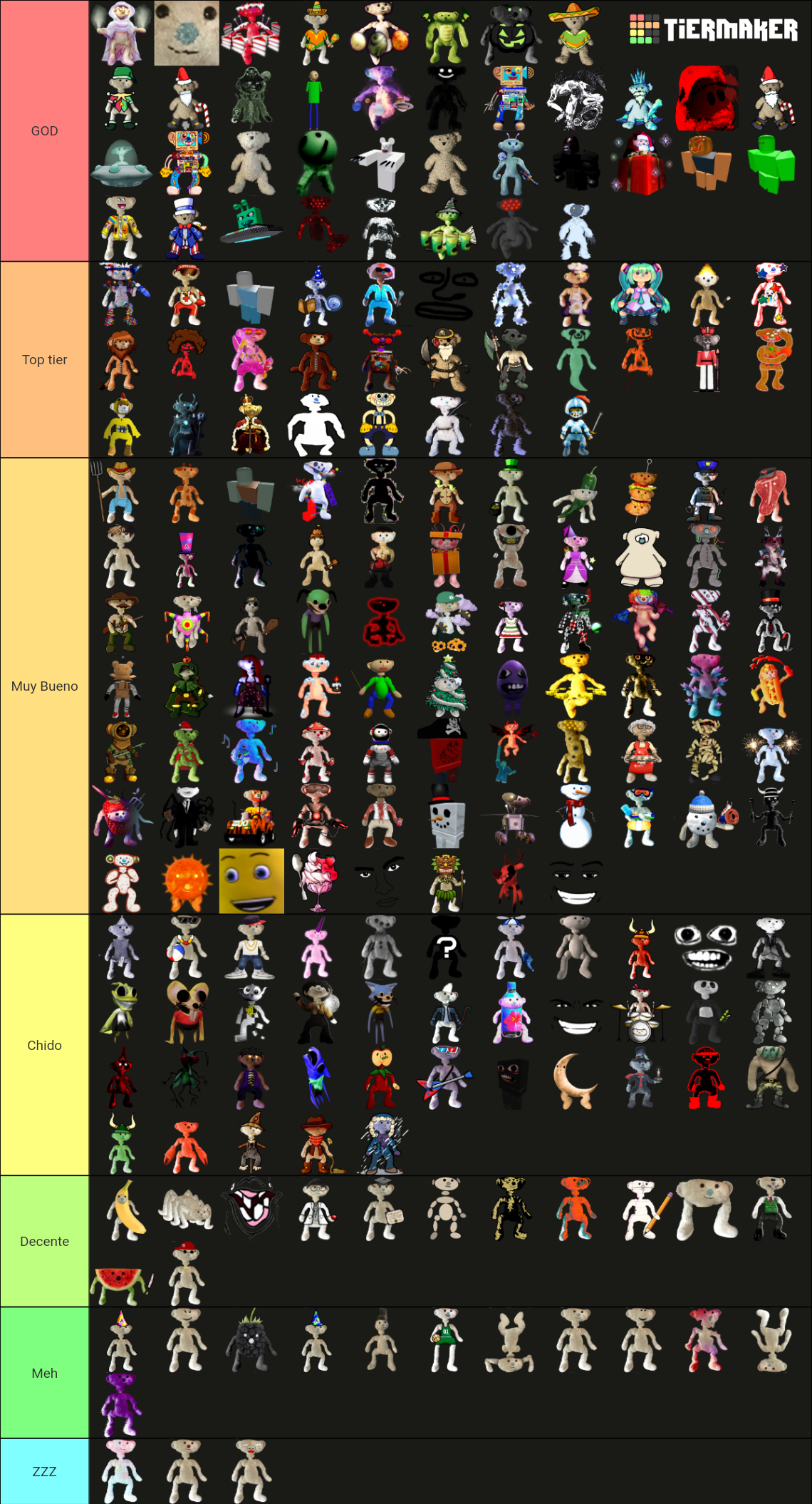 BEAR (Alpha) Skins (2019-2025) Tier List (Community Rankings) - TierMaker