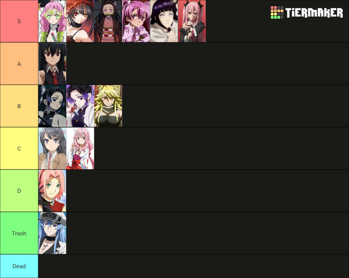 anime girls Tier List (Community Rankings) - TierMaker