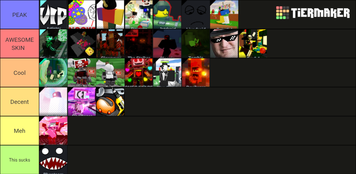 die of death skins Tier List (Community Rankings) - TierMaker