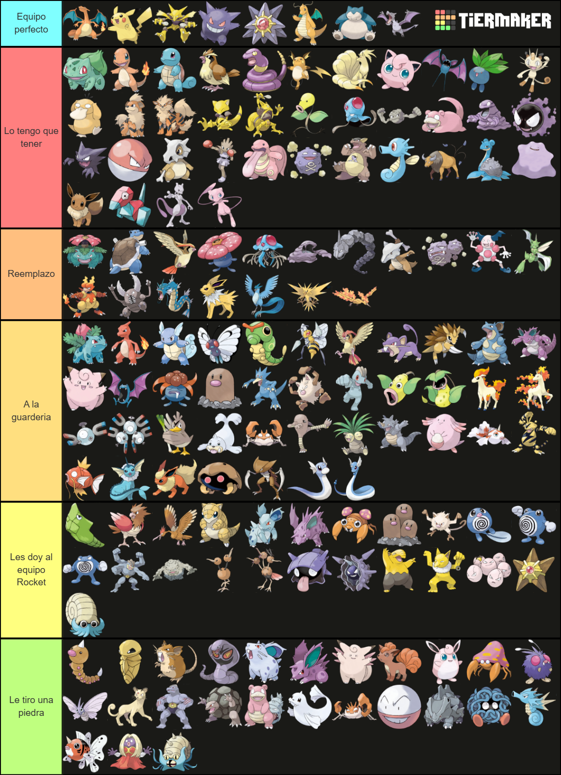 Kanto Pokemon Tier List (Community Rankings) - TierMaker